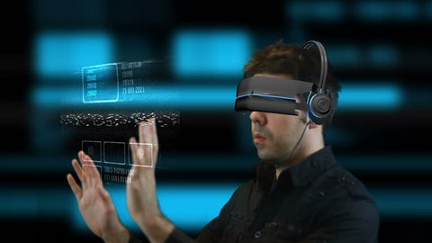 Virtual Reality Headset Matrix Vr System Stock Footage Video (100% ...
