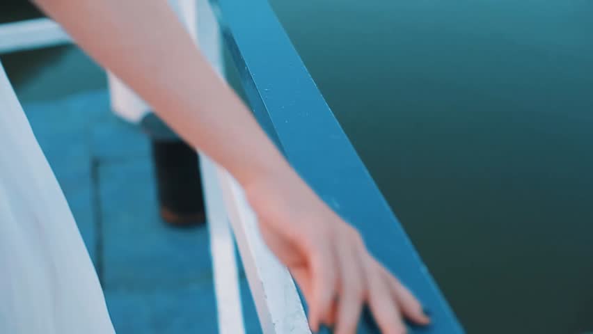 girl's hand touching railing Stock Footage Video (100% Royalty-free ...