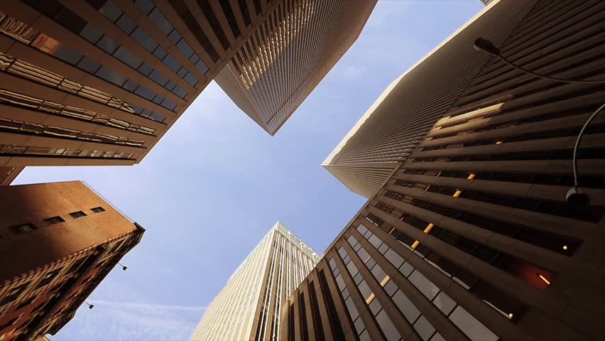 high angle view tall skyscraper buildings Stock Footage Video (100% ...