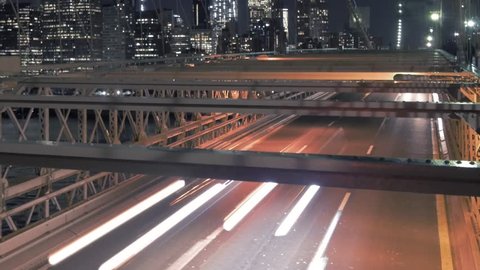 Cars Rushing Over Bridge Night Night Stock Footage Video (100% Royalty ...