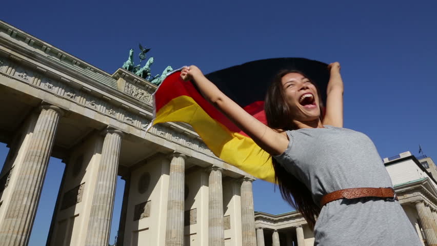 German Flag - Woman Happy Stock Footage Video (100% Royalty-free ...