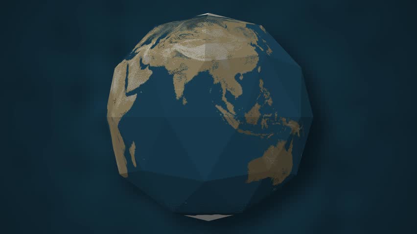 Planet Earth Globe Low Polygon Stock Footage Video (100% Royalty-free ...