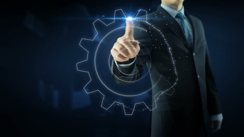 Business Man Build Success Gear Team Stock Footage Video (100% Royalty ...