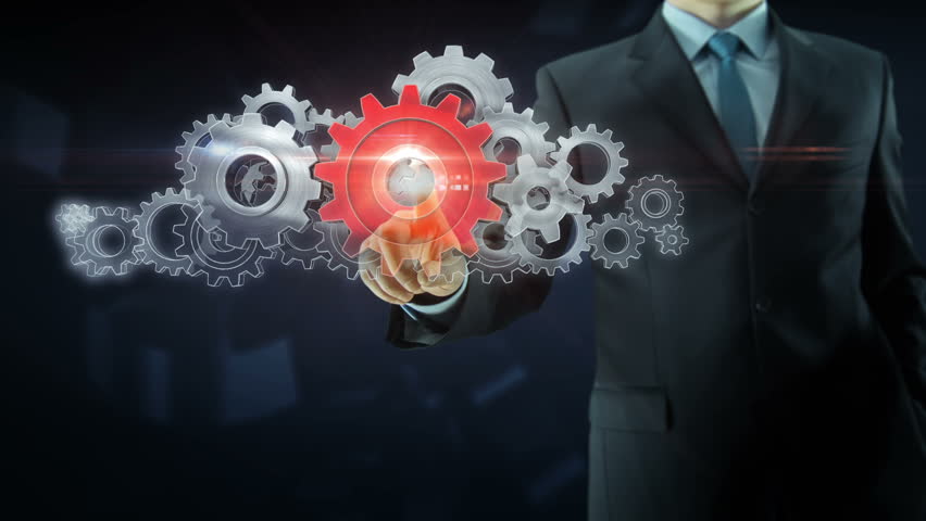 business man build success gear team Stock Footage Video (100% Royalty ...