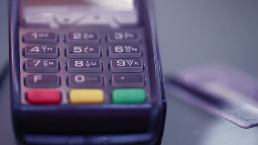 using keypad on credit card reader Stock Footage Video (100% Royalty ...