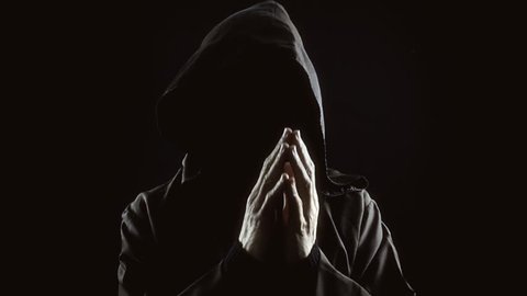 Faceless Friar Ghost Ghoul Madman Making Stock Footage Video (100% ...