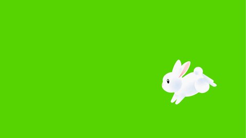 2d animation running cute white rabbit Stock Footage Video (100% ...