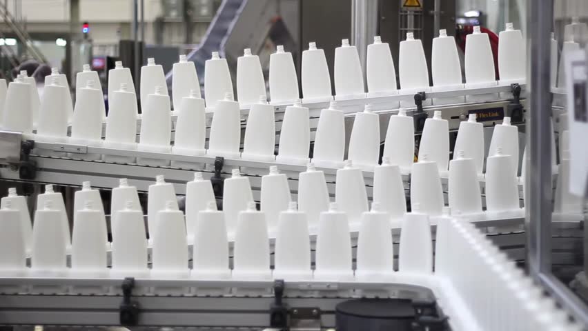 Plastic Bottles in Production Line Stock Footage Video (100% Royalty ...