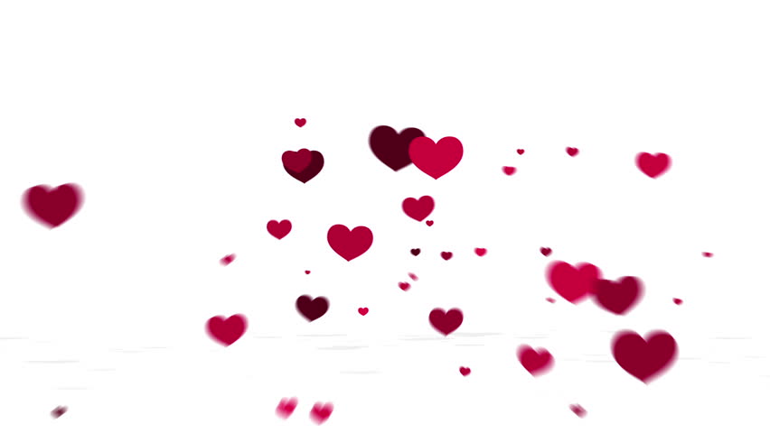 flying pink hearts on white background Stock Footage Video (100% ...