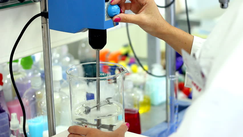 laboratory stirrermixer chemist working lab mixer Stock Footage Video ...