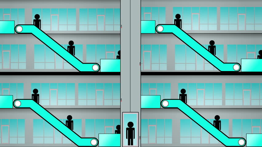 Escalator and Elevator Animation, Seamless Stock Footage Video (100% ...