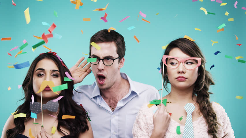 crazy geek man dancing beautiful women Stock Footage Video (100% ...