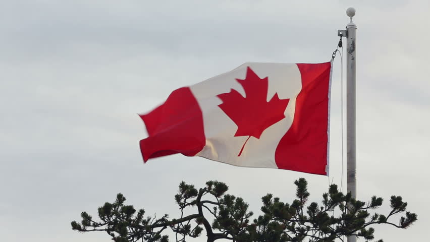 Canadian Flag Flapping, Breezy Day. Stock Footage Video (100% Royalty ...