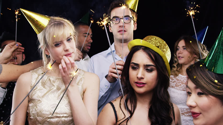 mixed race group friends celebrating independence Stock Footage Video ...