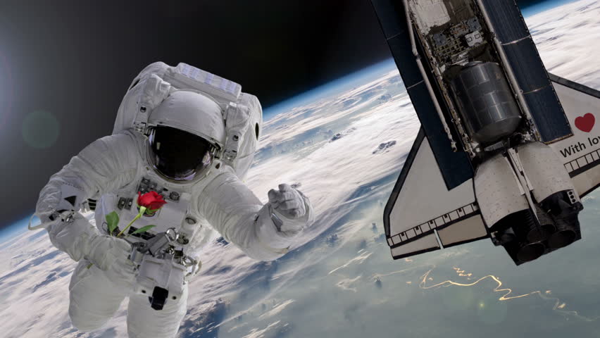 Congratulations from Space. Astronaut with Stock Footage Video (100% ...