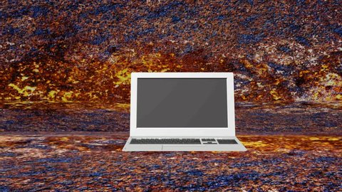 Innovative Modern Laptop Over Rusty Metal Stock Footage Video (100% ...
