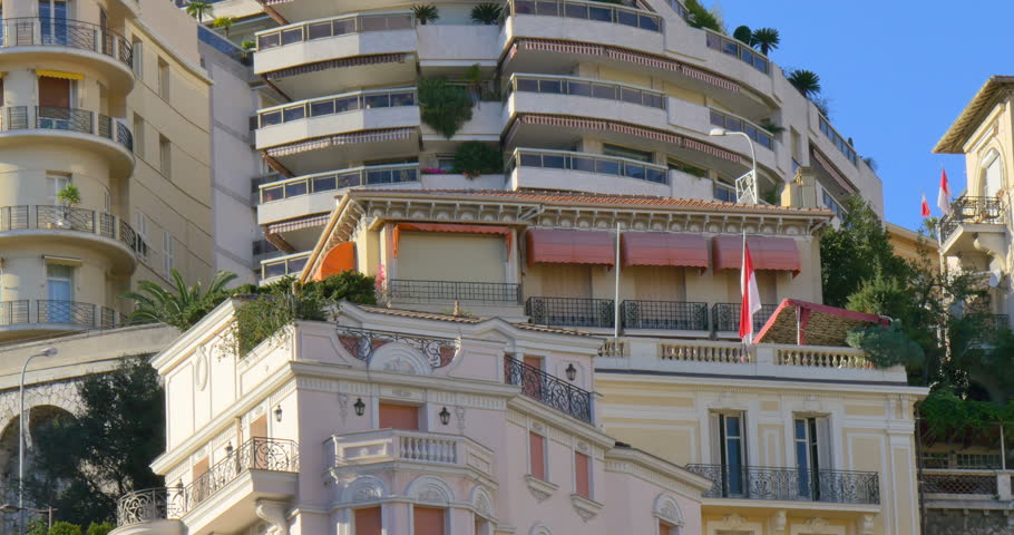 Monaco City Architecture Close Up. Stock Footage Video (100% Royalty ...