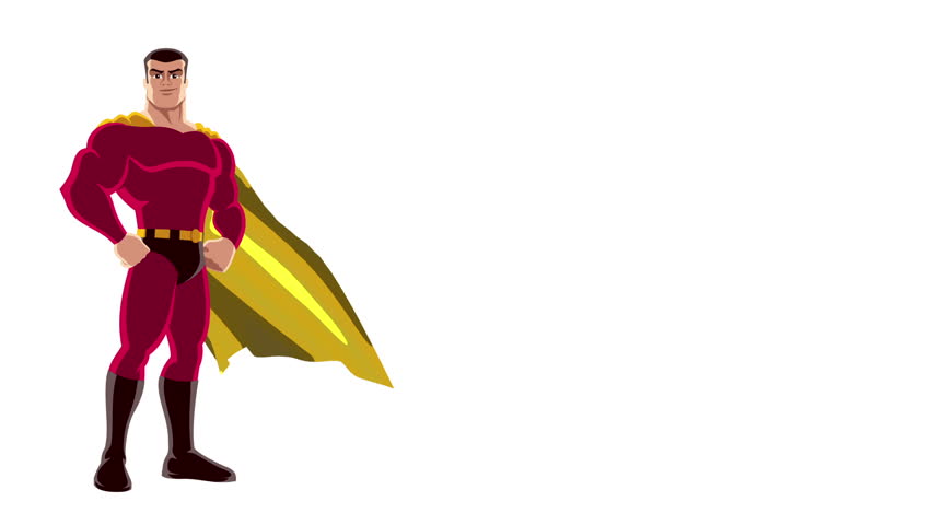 superhero isolated looping animation posing alpha Stock Footage Video ...