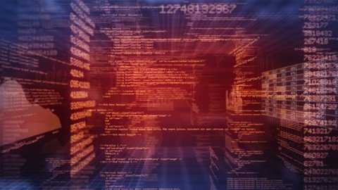 Program Code Computer Code Running Virtual Stock Footage Video (100% ...