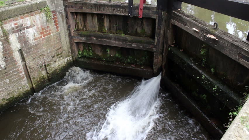 canal lock leaking gates Stock Footage Video (100% Royalty-free ...