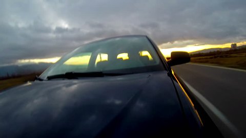 4k Driving Sport Car Windshield Reflection Stock Footage Video (100% ...