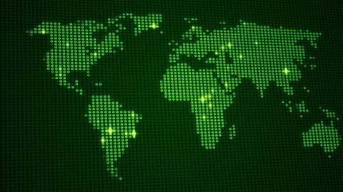 digital green world map loop five Stock Footage Video (100% Royalty ...
