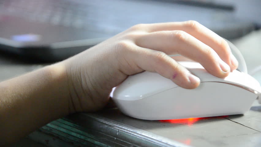 Little Boy Hand Using Mouse On Stock Footage Video (100% Royalty-free ...