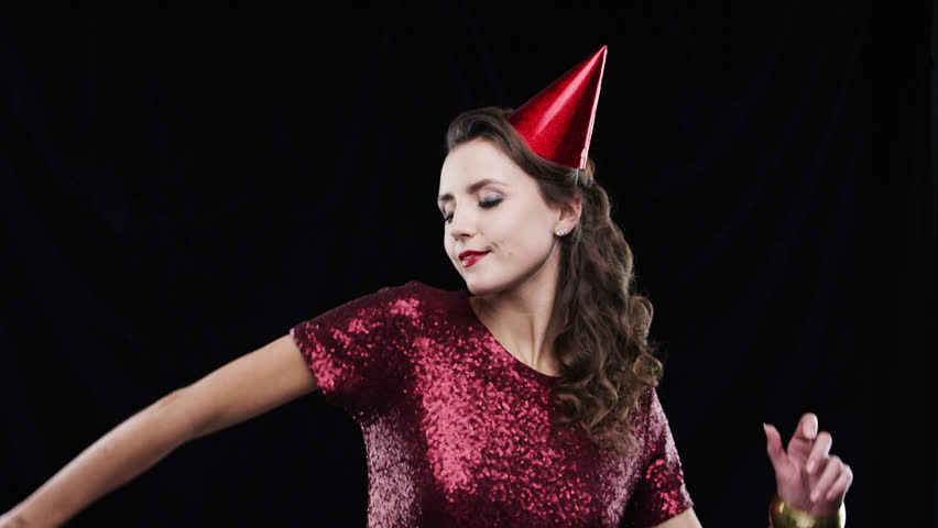 Girl Wearing Red Dancing in Stock Footage Video (100% Royalty-free ...