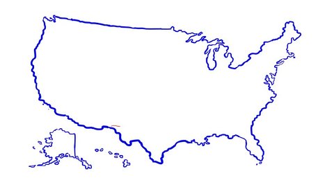 Blue Outline Usa Map Shadow Concept Stock Illustration 1270156591 ...