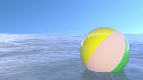 Floating Beach Ball Left Right Loop Stock Footage Video (100% Royalty ...