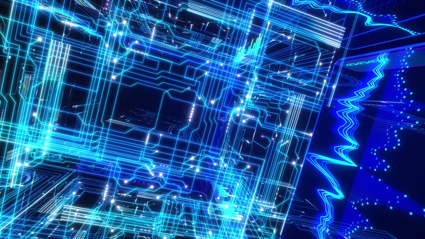 4k Futuristic Technological Abstract Motion Stock Footage Video (100% ...
