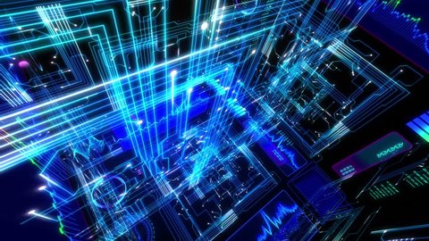 Futuristic Hightech Concept Visualization Motherboard Cpu Stock Footage Video (100% Royalty-free ...