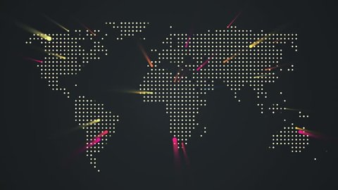 Abstract World Map Light Beams Colorful Stock Footage Video (100% ...