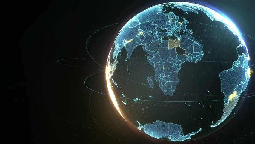 4k loop rotating dots stylised world Stock Footage Video (100% Royalty ...