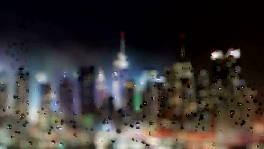 view window on night city rain Stock Footage Video (100% Royalty-free ...