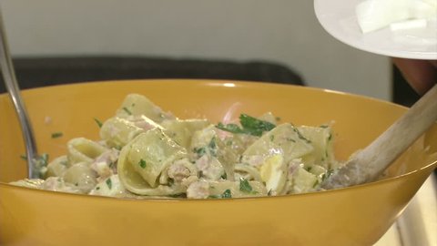 Chef Pouring Fresh Mozzarella Cheese Bowl Stock Footage Video (100% ...