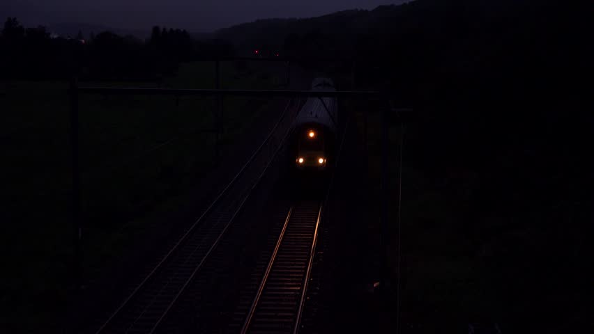 Train Coming Fast in the Stock Footage Video (100% Royalty-free ...