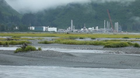 valdez alaska oil pipeline refinery terminal Stock Footage Video (100% ...