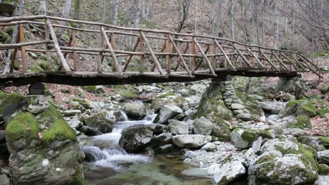 Wooden Bridge Over Spring Mountain Stock Footage Video (100% Royalty ...