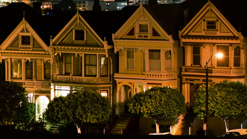 time lapse footage iconic "postcard row" Stock Footage Video (100% ...