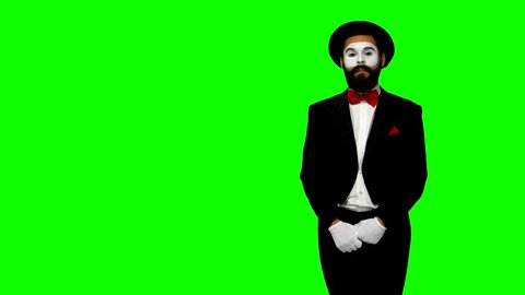 Bearded Young Man Mime Talking Somebody Stock Footage Video (100% ...