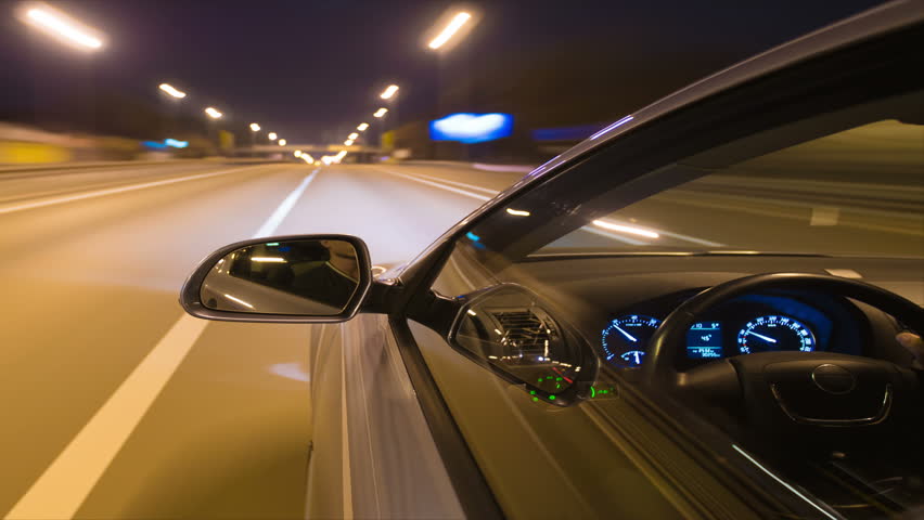 The Night Car Driving Time Stock Footage Video (100% Royalty-free ...