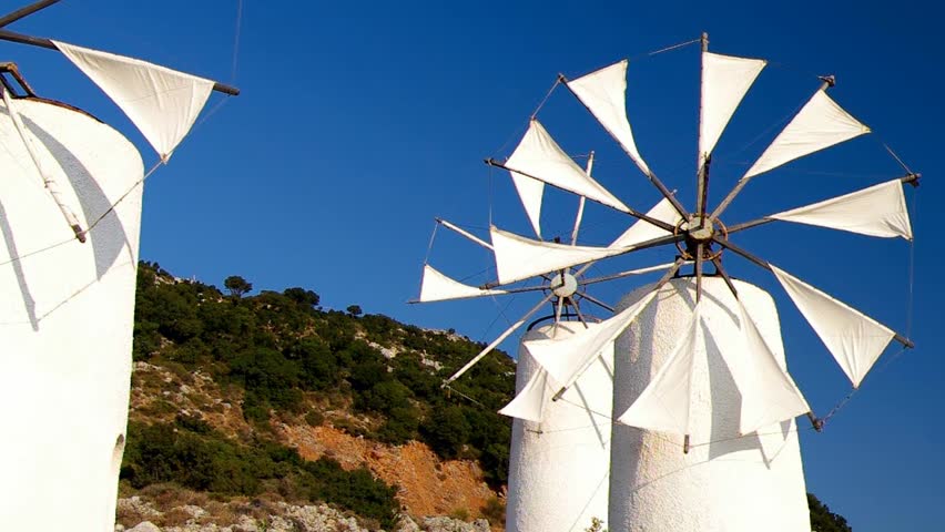 old greek windmills Stock Footage Video (100% Royalty-free) 909124 ...