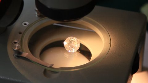 Looking Diamond Under Microscope Transmitted Light Stock Footage Video ...