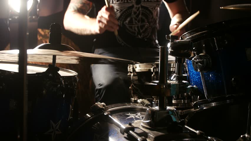man playing drums - closeup Stock Footage Video (100% Royalty-free ...