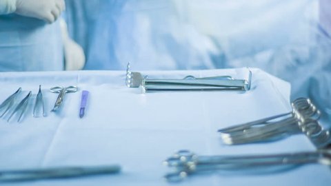 Surgical Instruments Detail Shot Steralized Surgery Stock Footage Video ...