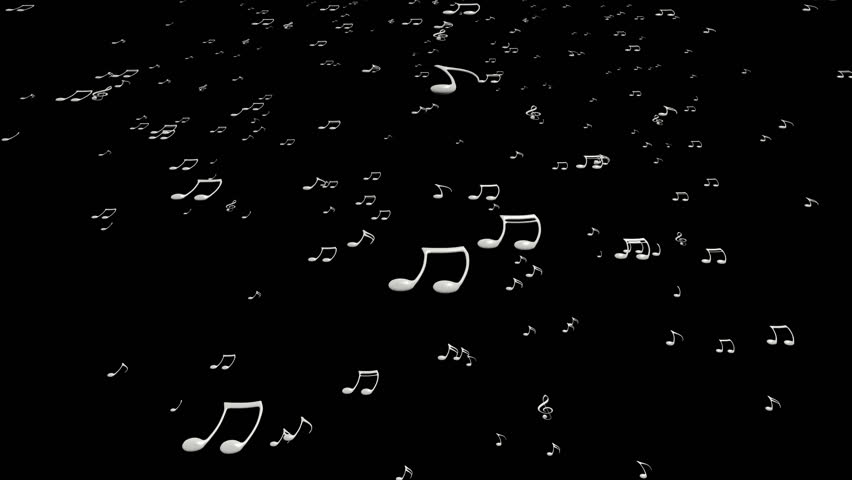 broadcast rising music notes grayscale events Stock Footage Video (100% ...