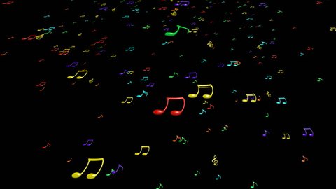 Animated Flying Colorful Music Notes On Stock Footage Video (100% ...