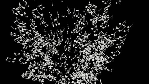 Animated Exploding White Music Notes On Stock Footage Video (100% ...