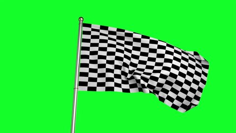 Digital Animation Checkered Flag Against Green Stock Footage Video (100 ...